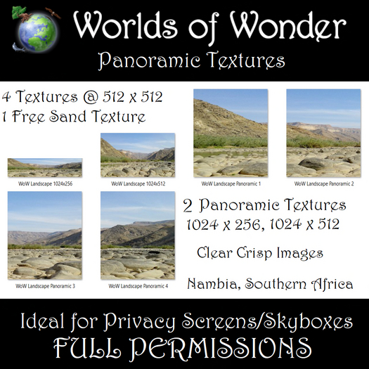 Second Life Marketplace - WoWScapes 6 Rocky Desert Panoramic Textures